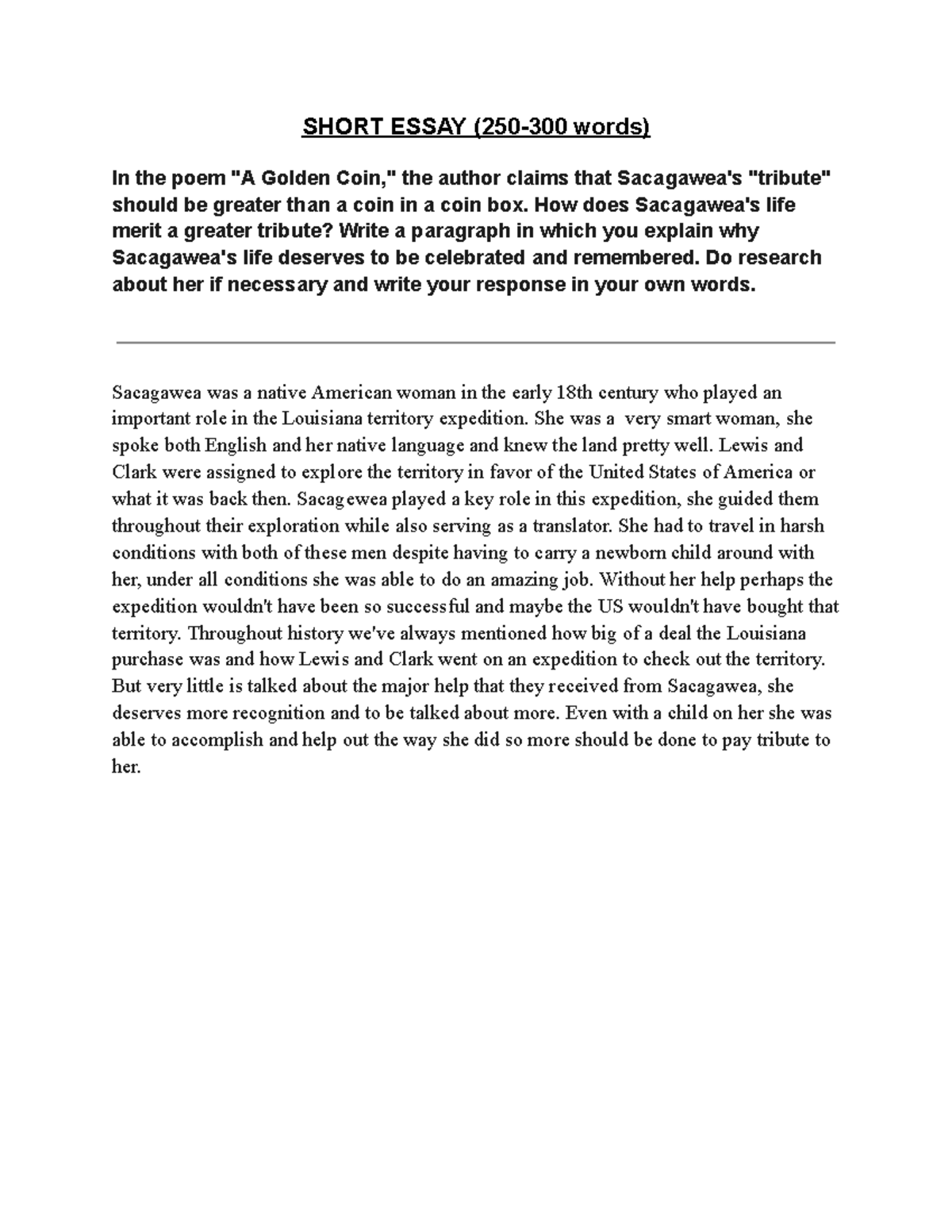 Rebecca Umanzor Parrasales - A Golden Coin Short Essay - 3990514 ...