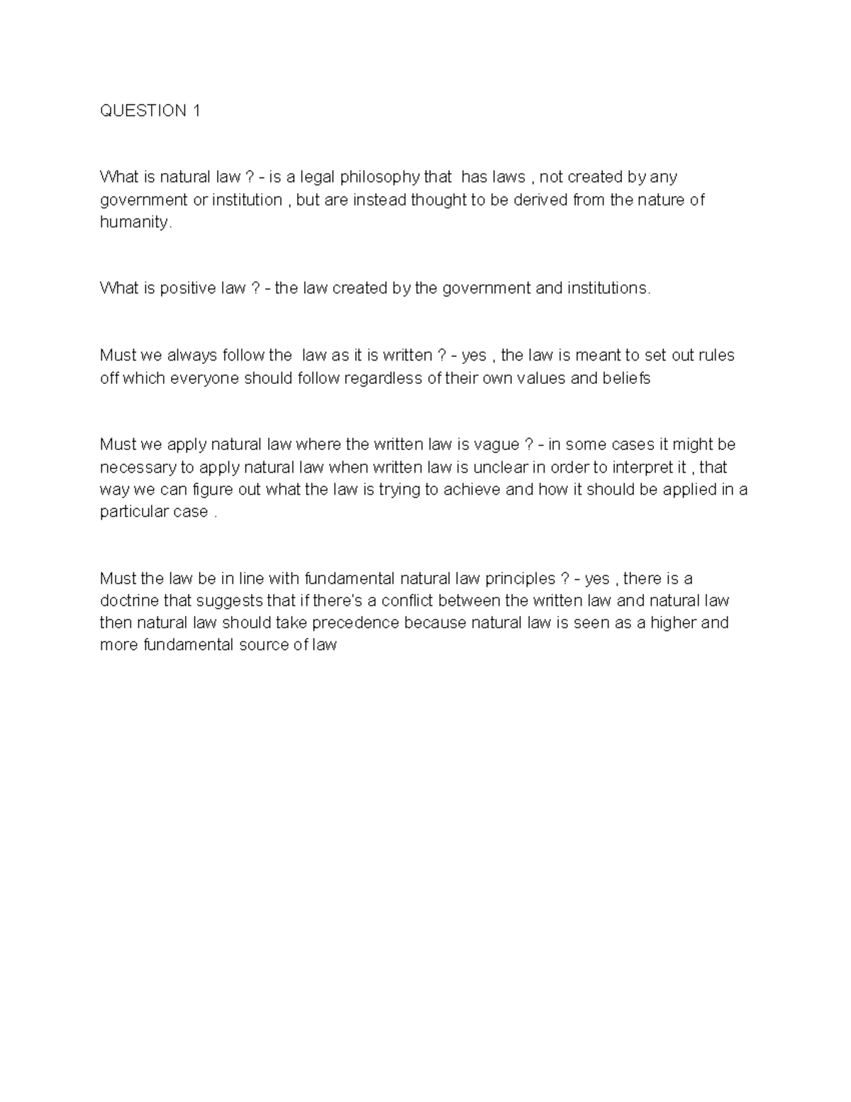 Pillay CASE - Summary law of persons - QUESTION 1 What is natural law ...