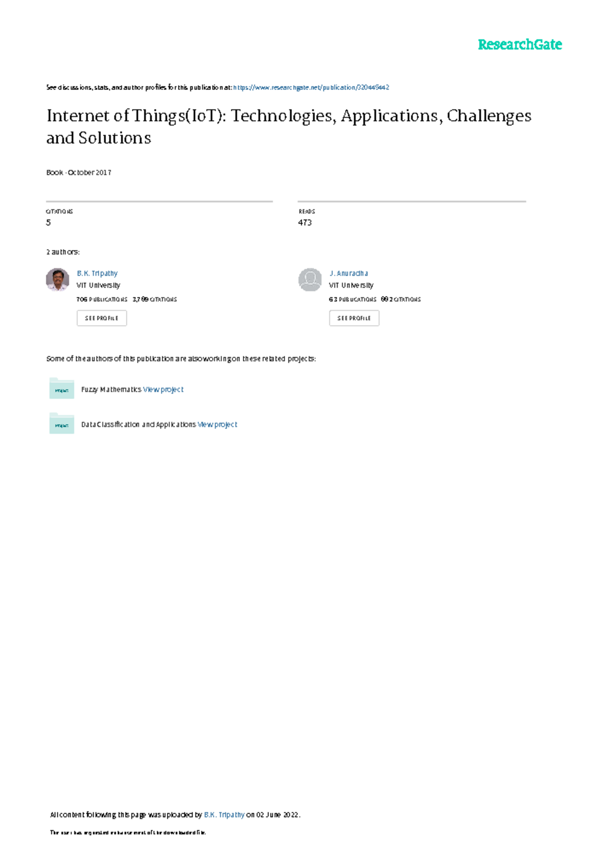 Internetof Things Io T-Technologies Applications Challengesand ...