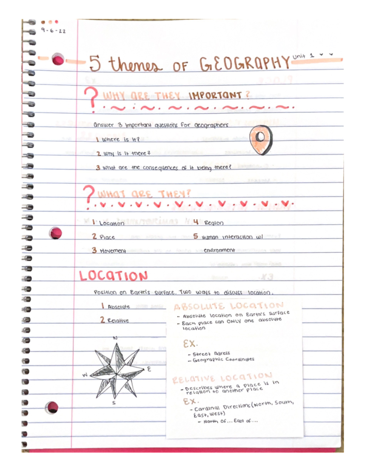 5 Themes of Geography Notes - Geography - Studocu