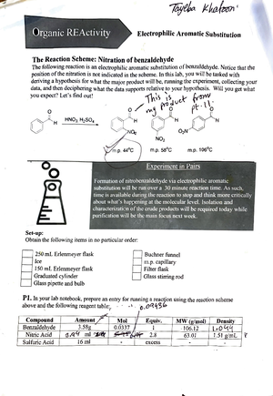 Nitration of Benzaldehyde final - Organic REActivity Electrophilic ...