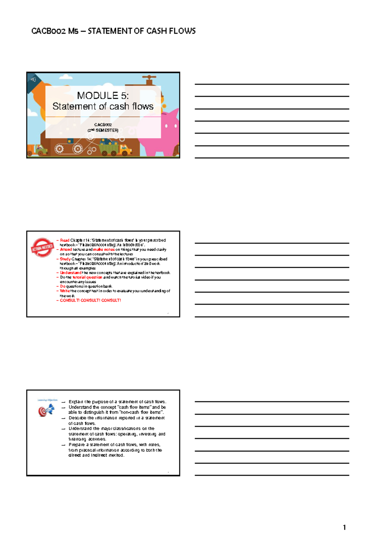 01. M5 - Cash flow statements (S) - MODULE 5: Statement of cash flows ...