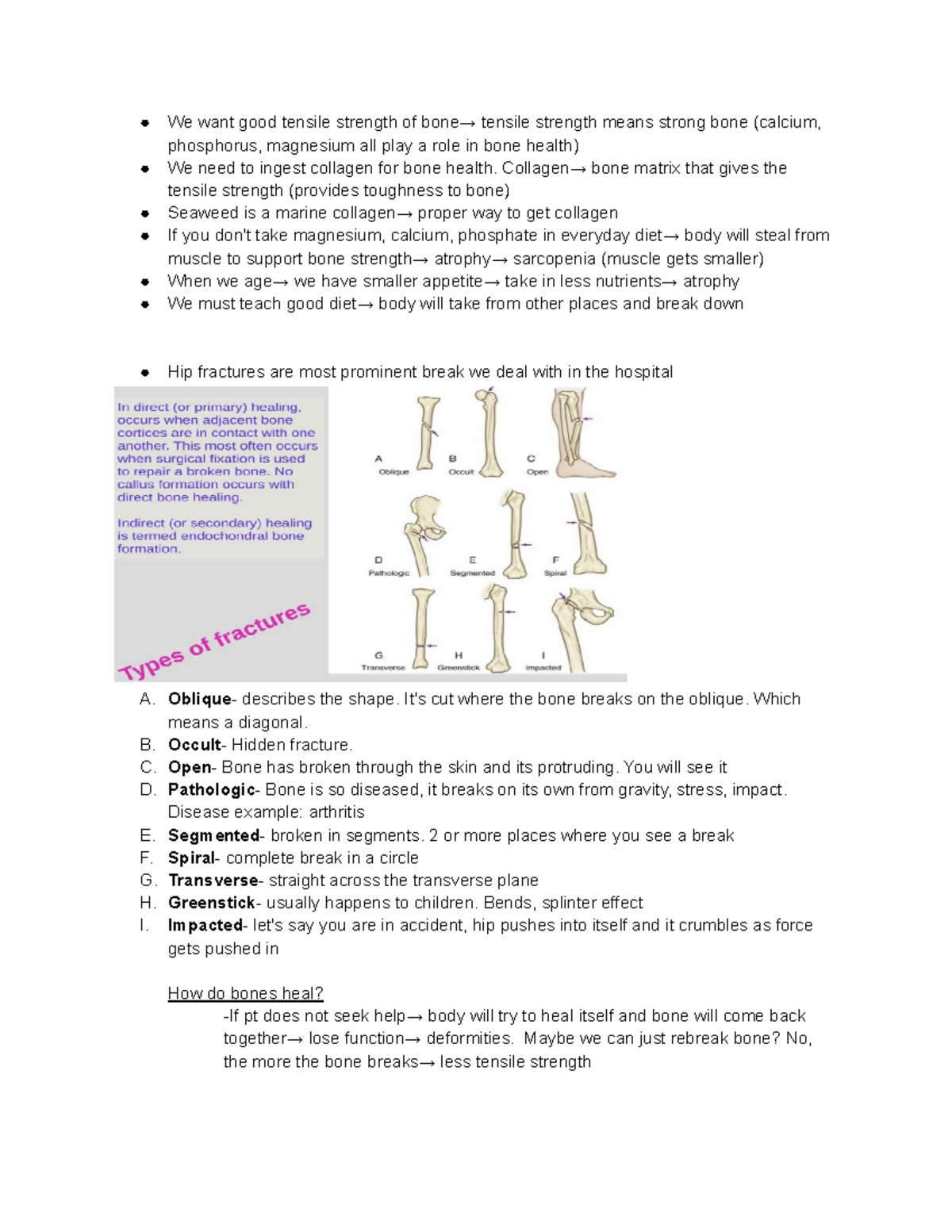 Patho W5 Musculoskeletal - We want good tensile strength of bone→ ...