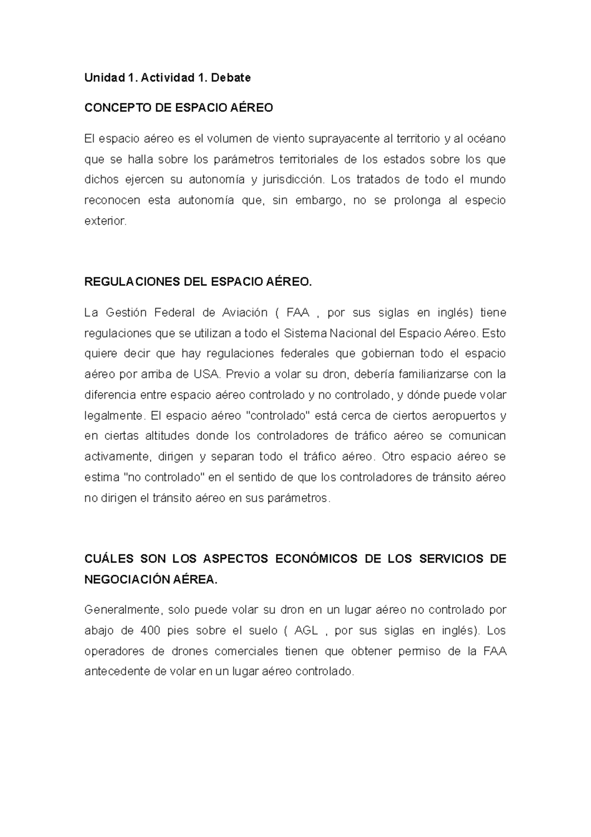 Unidad 1. Actividad 1. Debate - Unidad 1. Actividad 1. Debate CONCEPTO ...