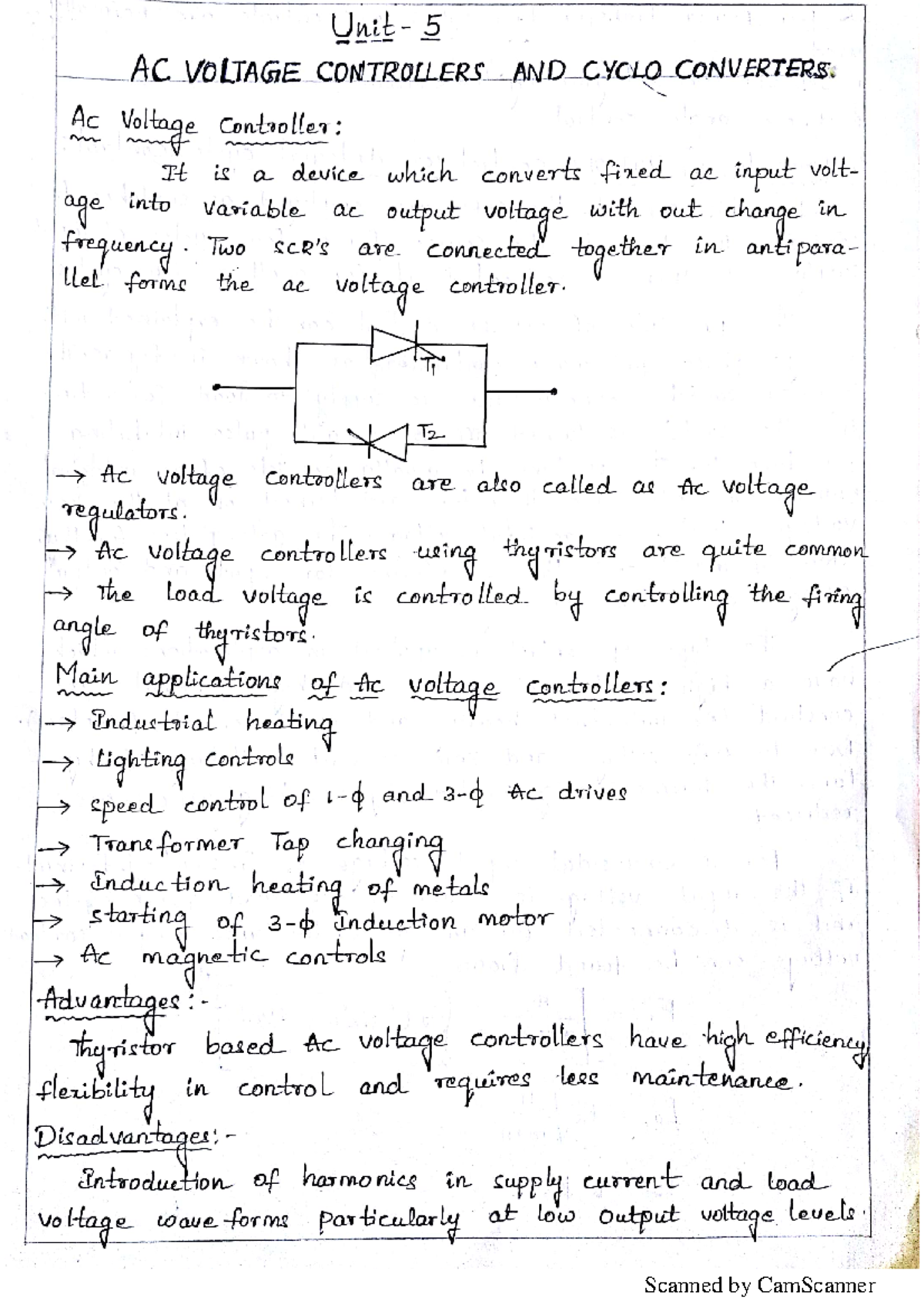 Unit-4 AC Voltage Controllers - electrical and electronics - Studocu