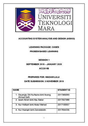 Assignment MGT400 individual - UNIVERSITI TEKNOLOGI MARA CAWANGAN ...