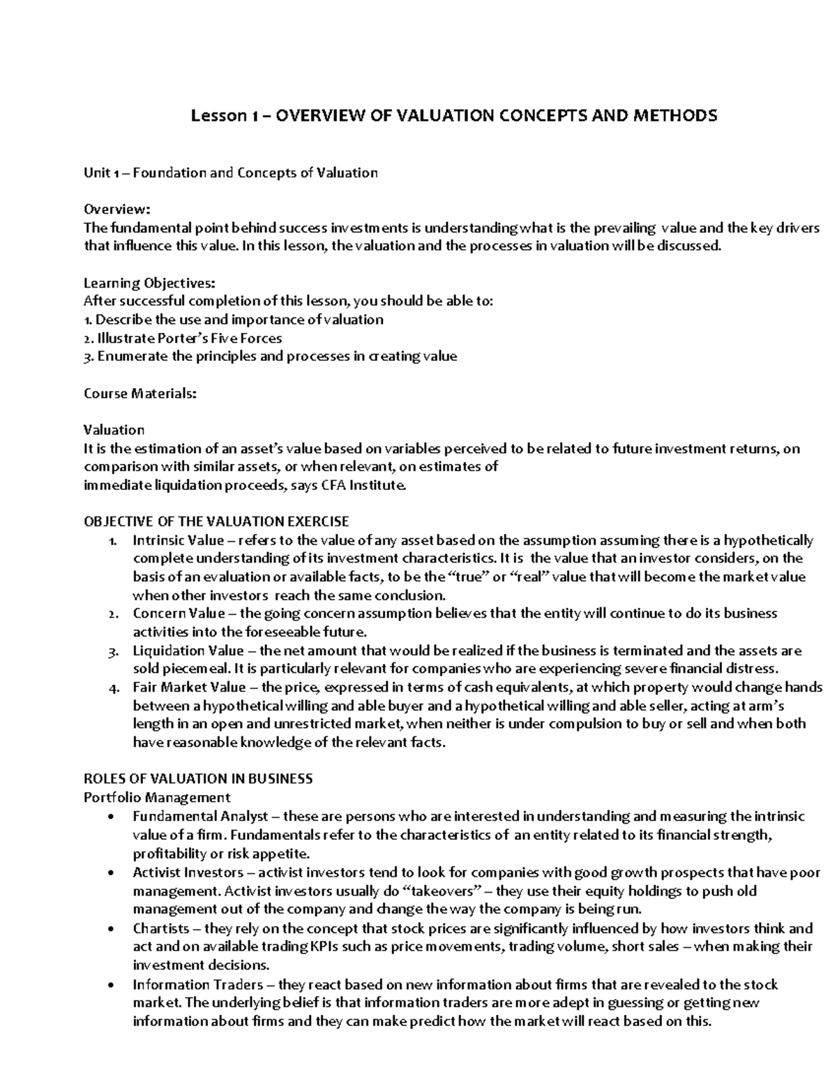 Compilation of the subject 2020 - 2021 - Lesson 1 – OVERVIEW OF ...