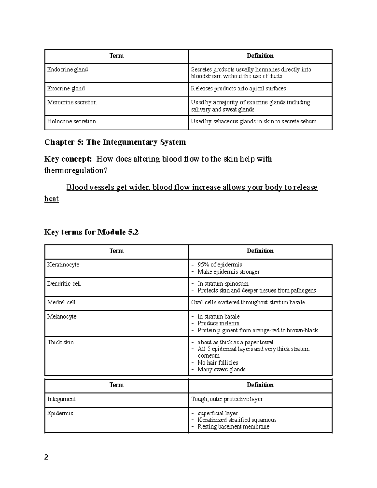Chapter 5 - Chapter 5: The Integumentary System Key concept: How does ...