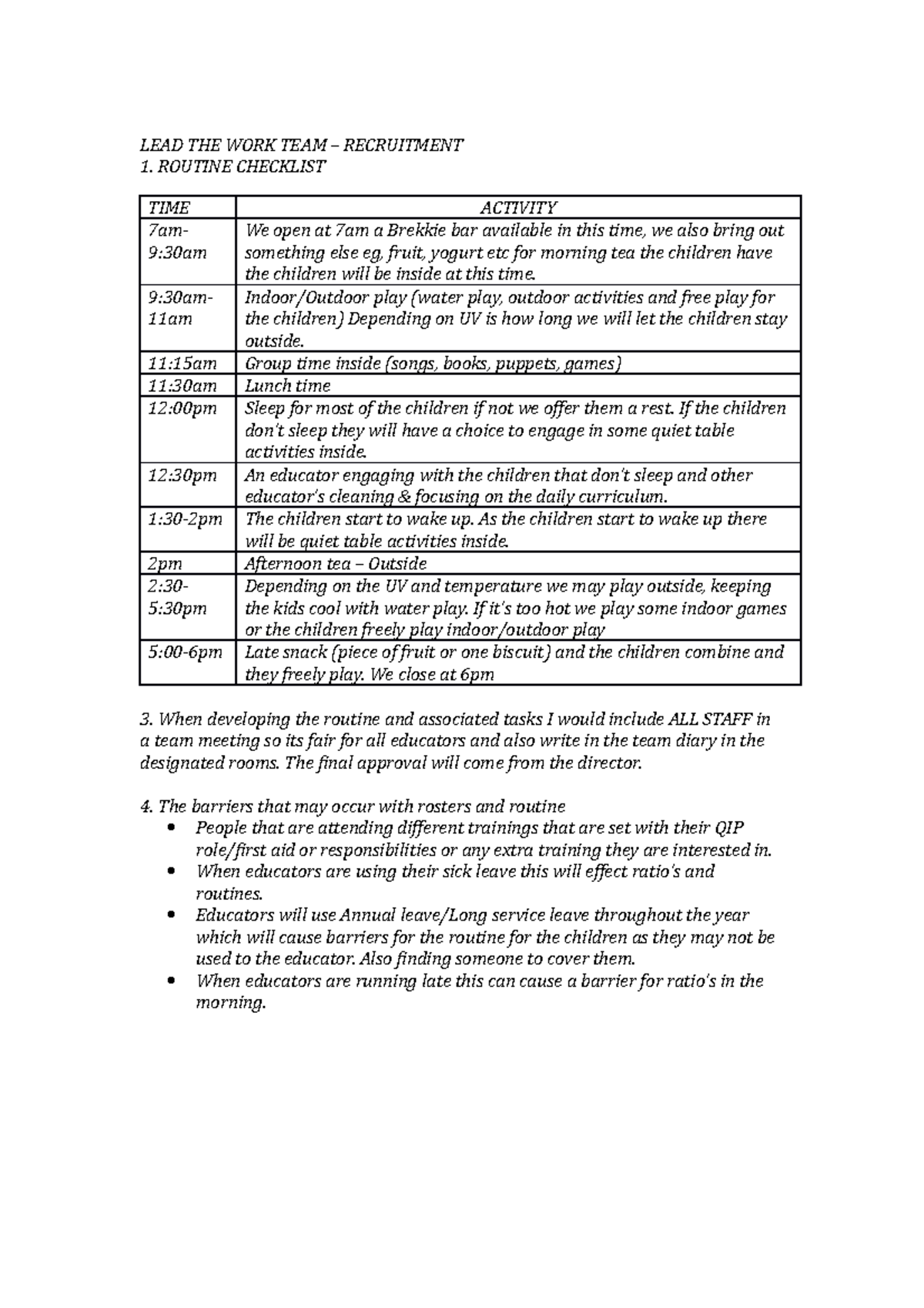Lead the work team Section 1 - LEAD THE WORK TEAM – RECRUITMENT 1 ...