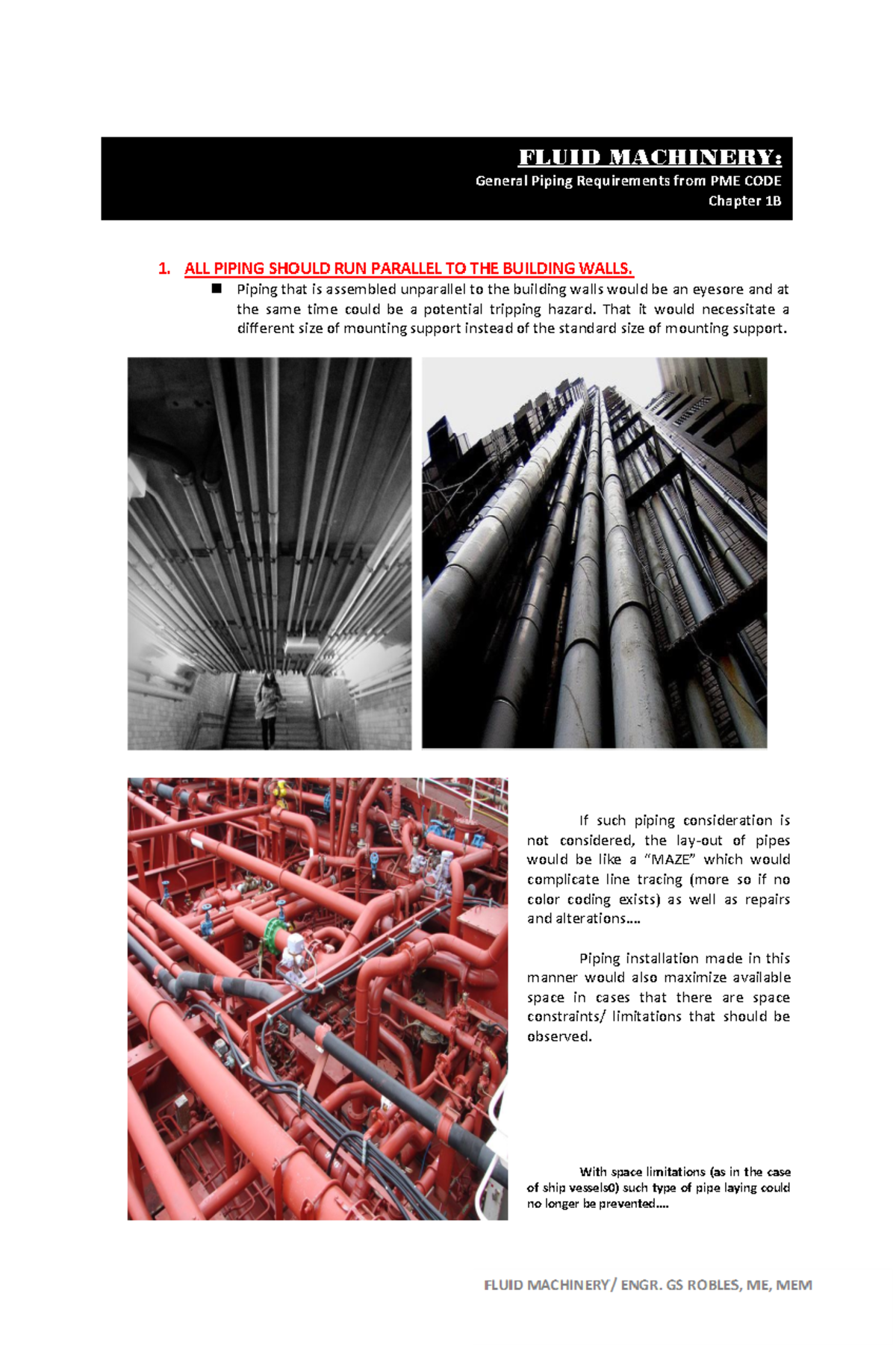 1B General Piping Requirements from PME Code - F L U I D M A C H I N E ...