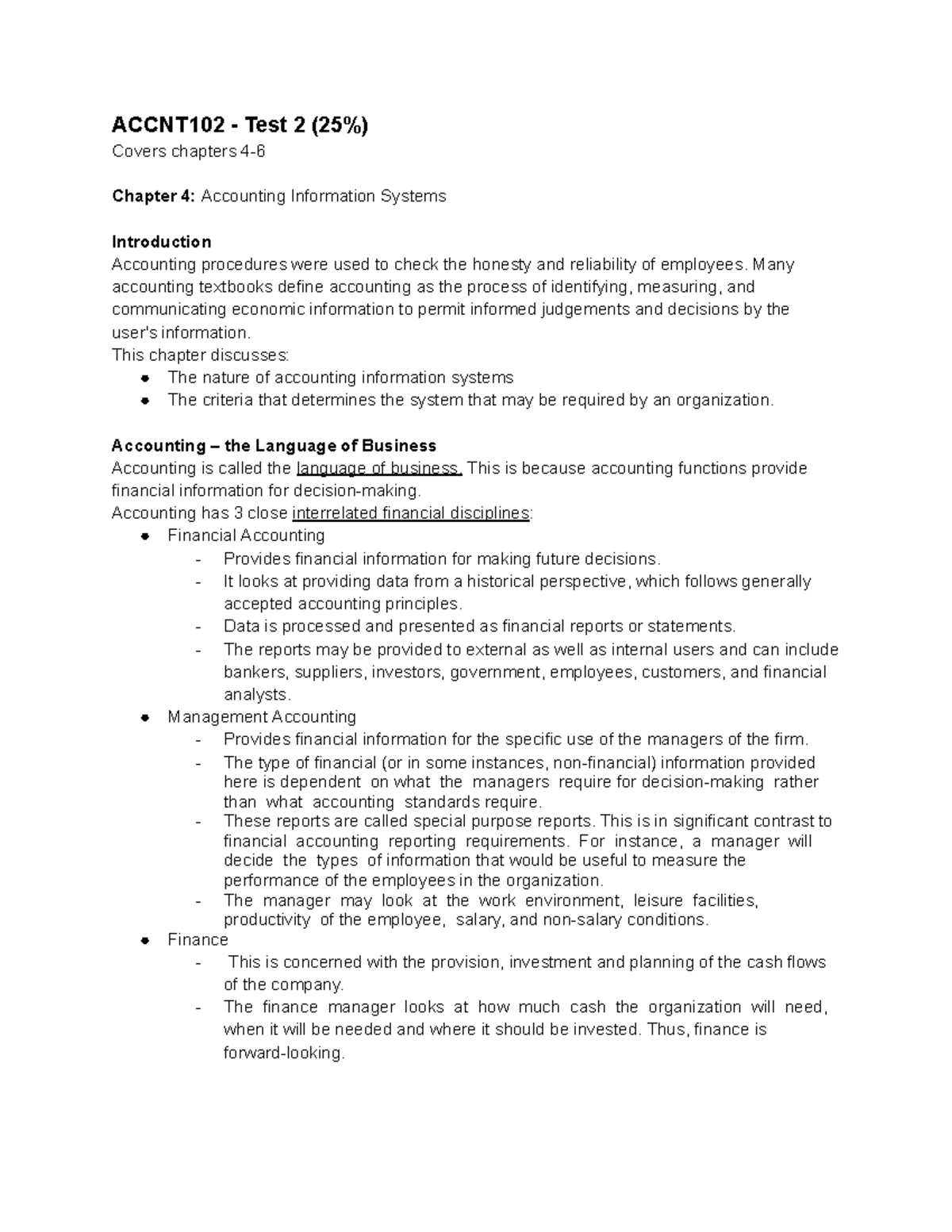 Accnt 102 - Test 2 (25%) - Accounting notes for Test 2 on chapters 4-6 ...