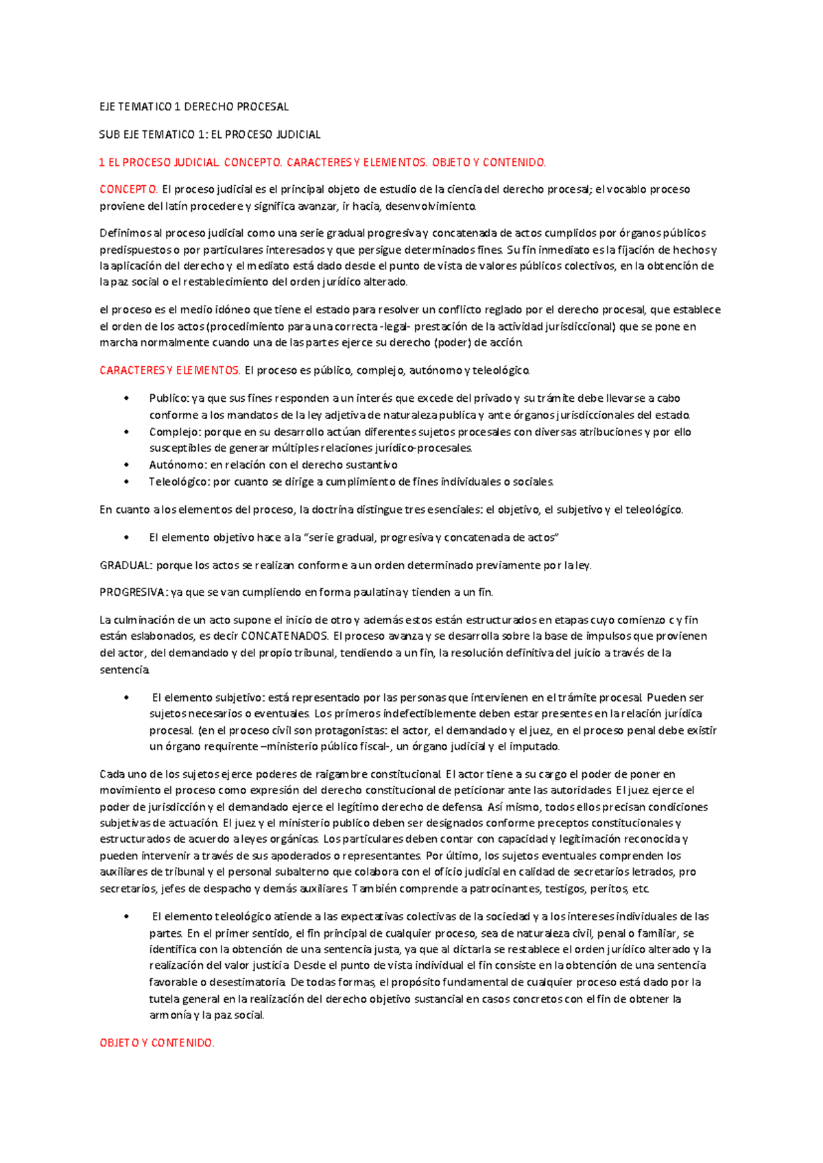 Procesal efip 1 resumen - EJE TEMATICO 1 DERECHO PROCESAL SUB EJE TEMATICO 1: EL PROCESO ...