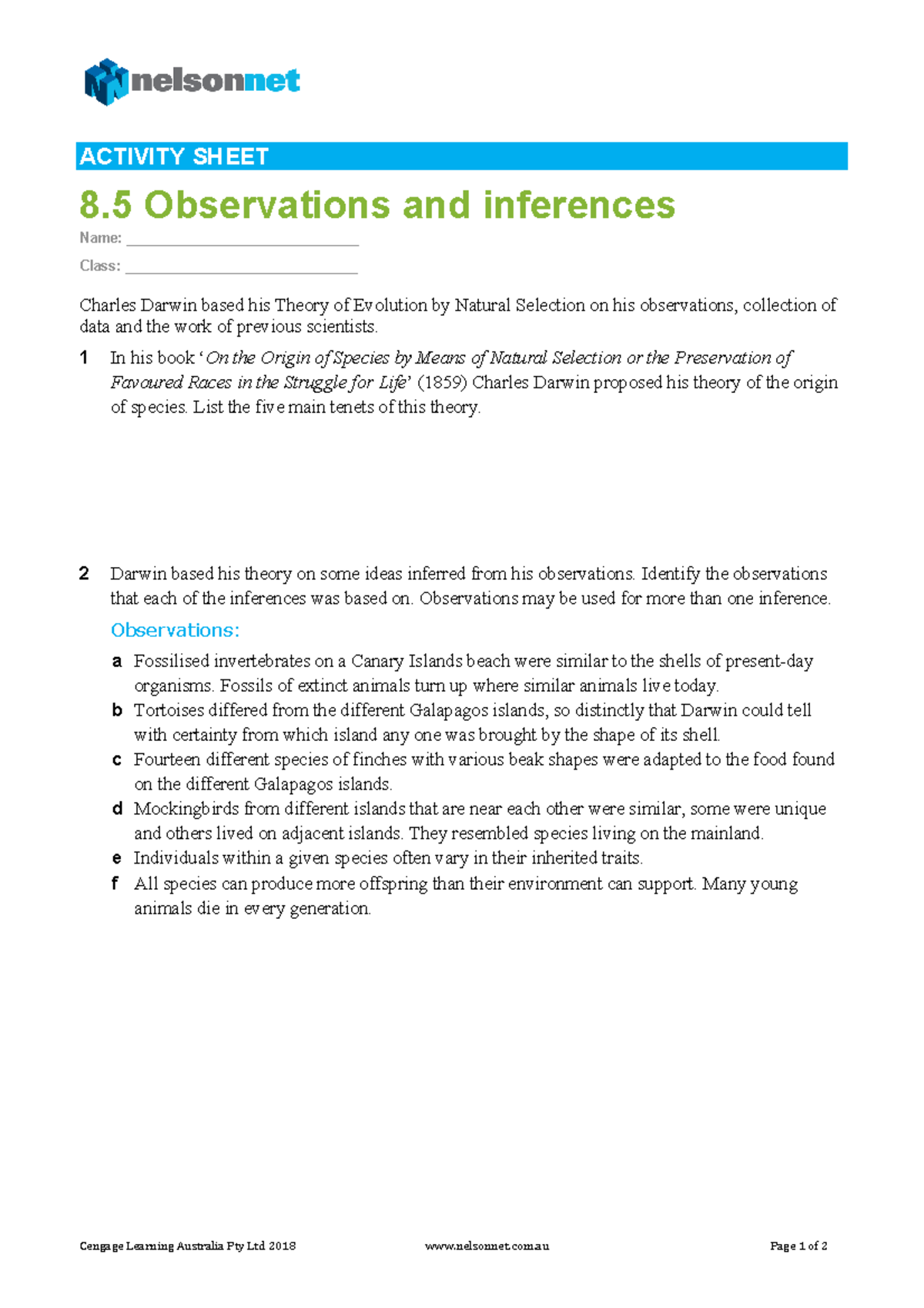 Answers to Textbook - Cengage Learning Australia Pty Ltd 2018 nelsonnet ...