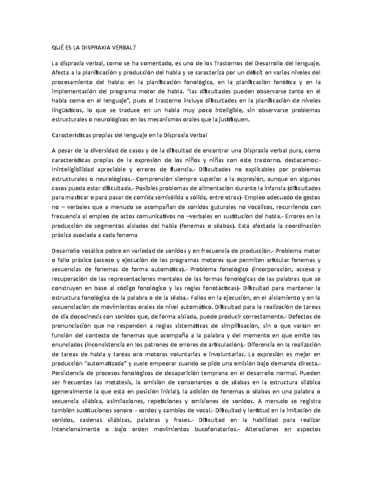 Dispraxia - psicología - QUÉ ES LA DISPRAXIA VERBAL? La dispraxia ...