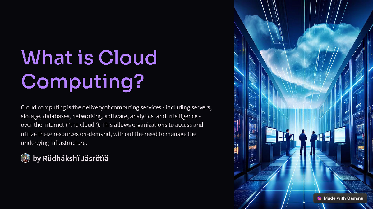 cloud computing - What is Cloud Computing? Cloud computing is the delivery of computing services ...