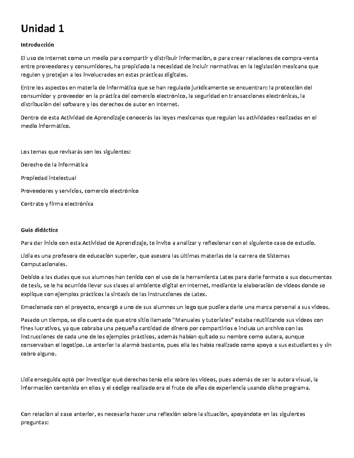 Actividad 1 - Unidad 1 IntroducciÛn El uso de Internet como un medio ...