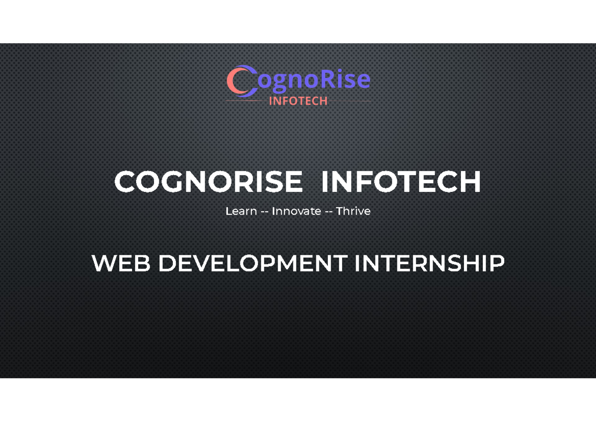 Web%20Development%20Task%20List - COGNORISE INFOTECH WEB DEVELOPMENT ...