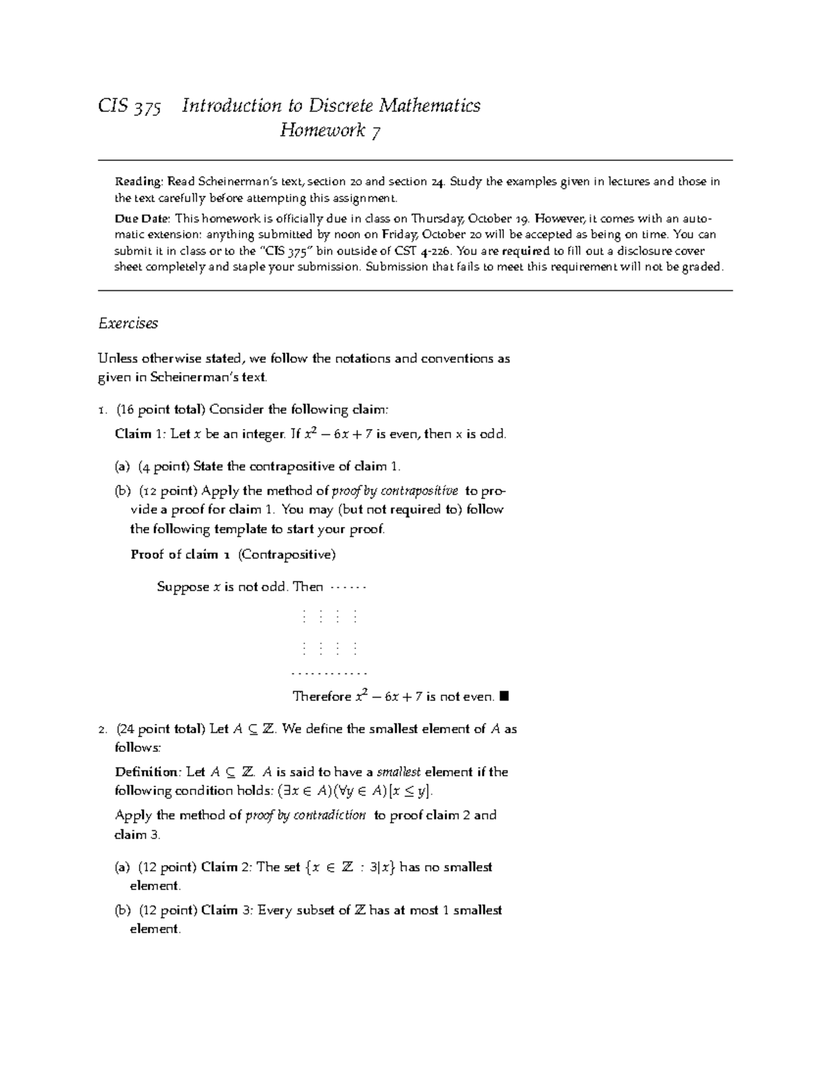 Hw07-w-cover - Homework 7 Discrete Mathematics Profesor : Andrew Lee ...