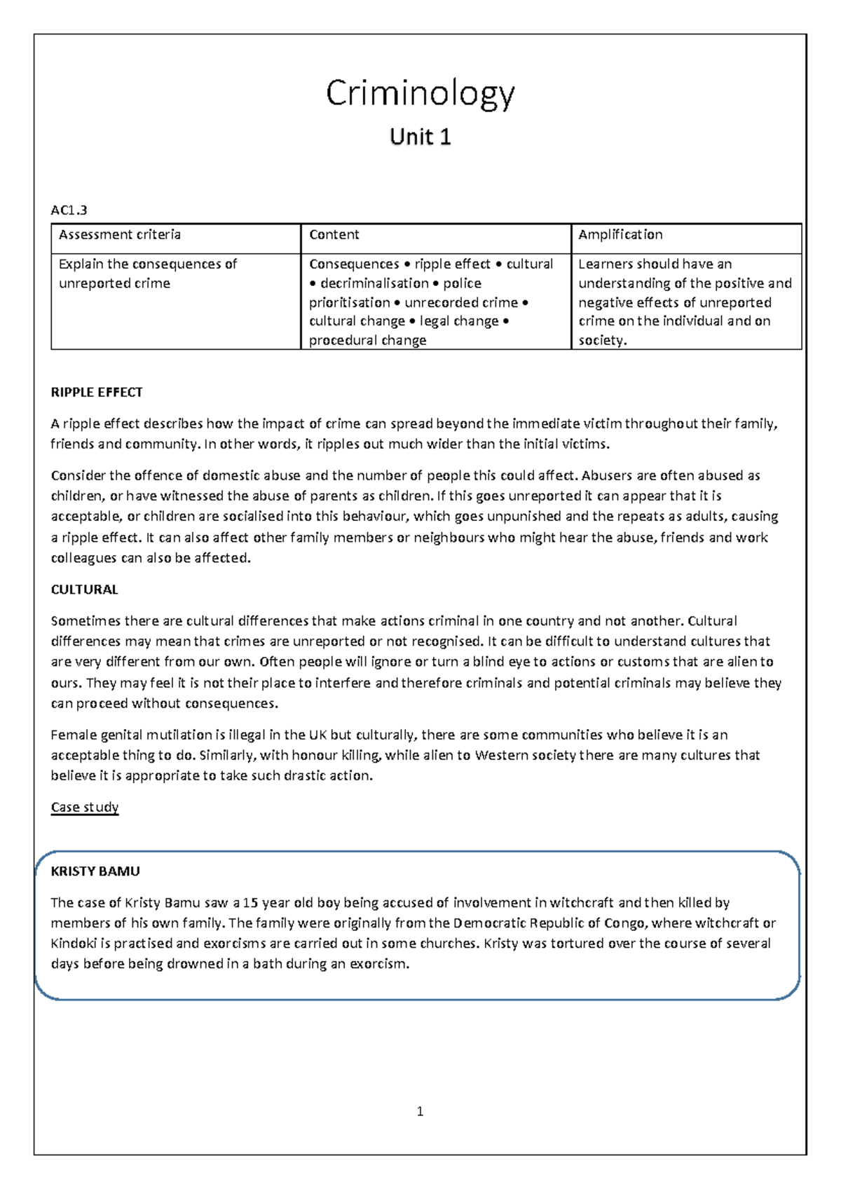 Screenshot 2023-12-17 at 12 - Criminology Unit 1 AC1. RIPPLE EFFECT A ...