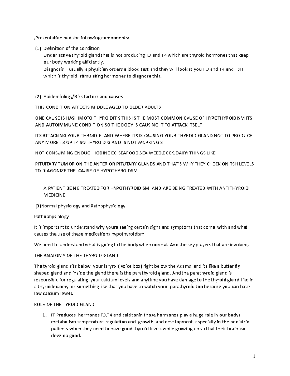 Hypothyroidism - This upload is on the pathophysiology of hypothroidism ...