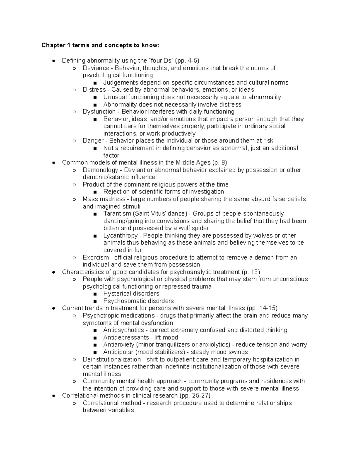 Exam I Study Guide - Chapter 1 terms and concepts to know: Defining ...