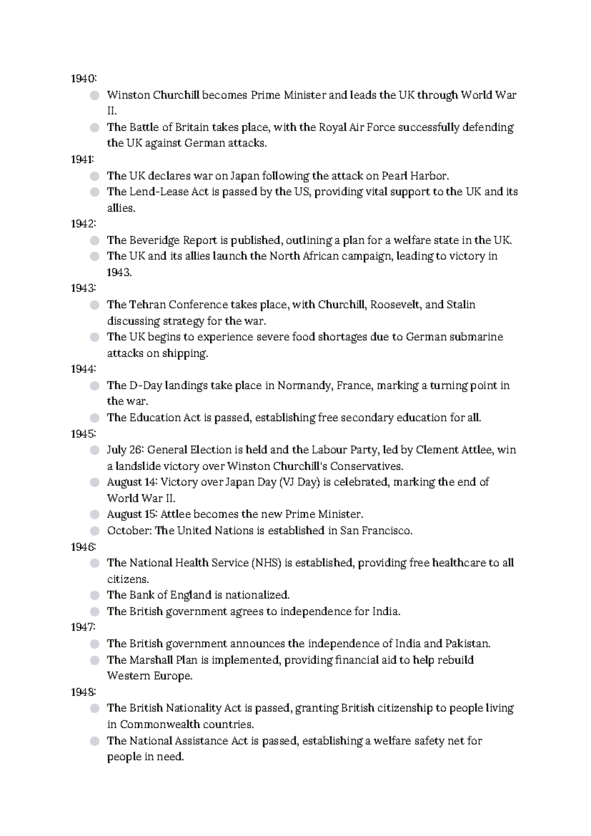 Timeline of blitz to brexit - 1940: Winston Churchill becomes Prime ...