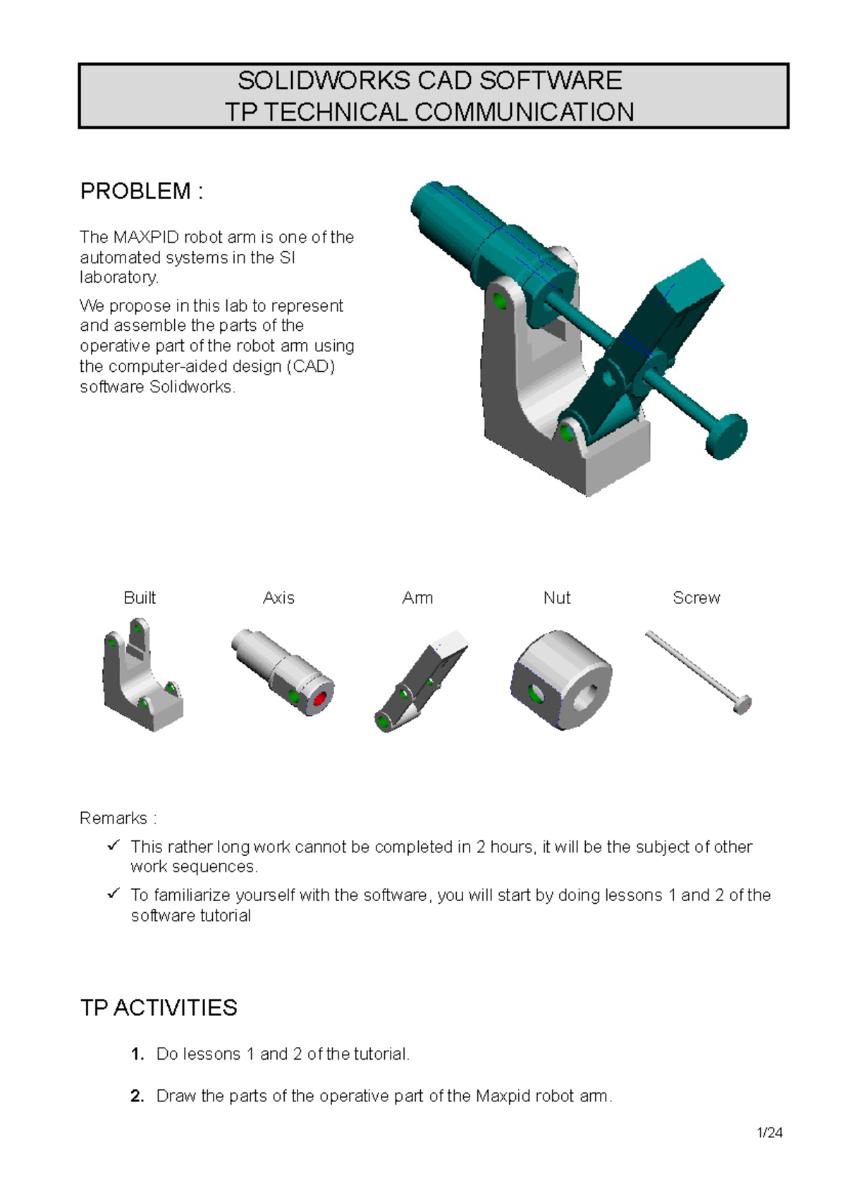 TP solidworks Maxpid bon 22pges - Introduction to Economics - Studocu