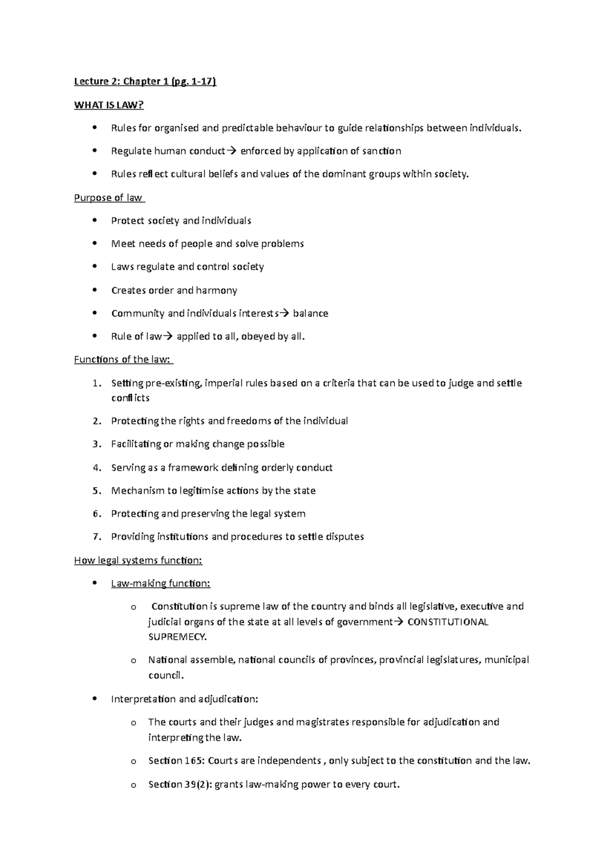 FSAL Lecture 2 What Is Law Law In Context Law And Justice Law And