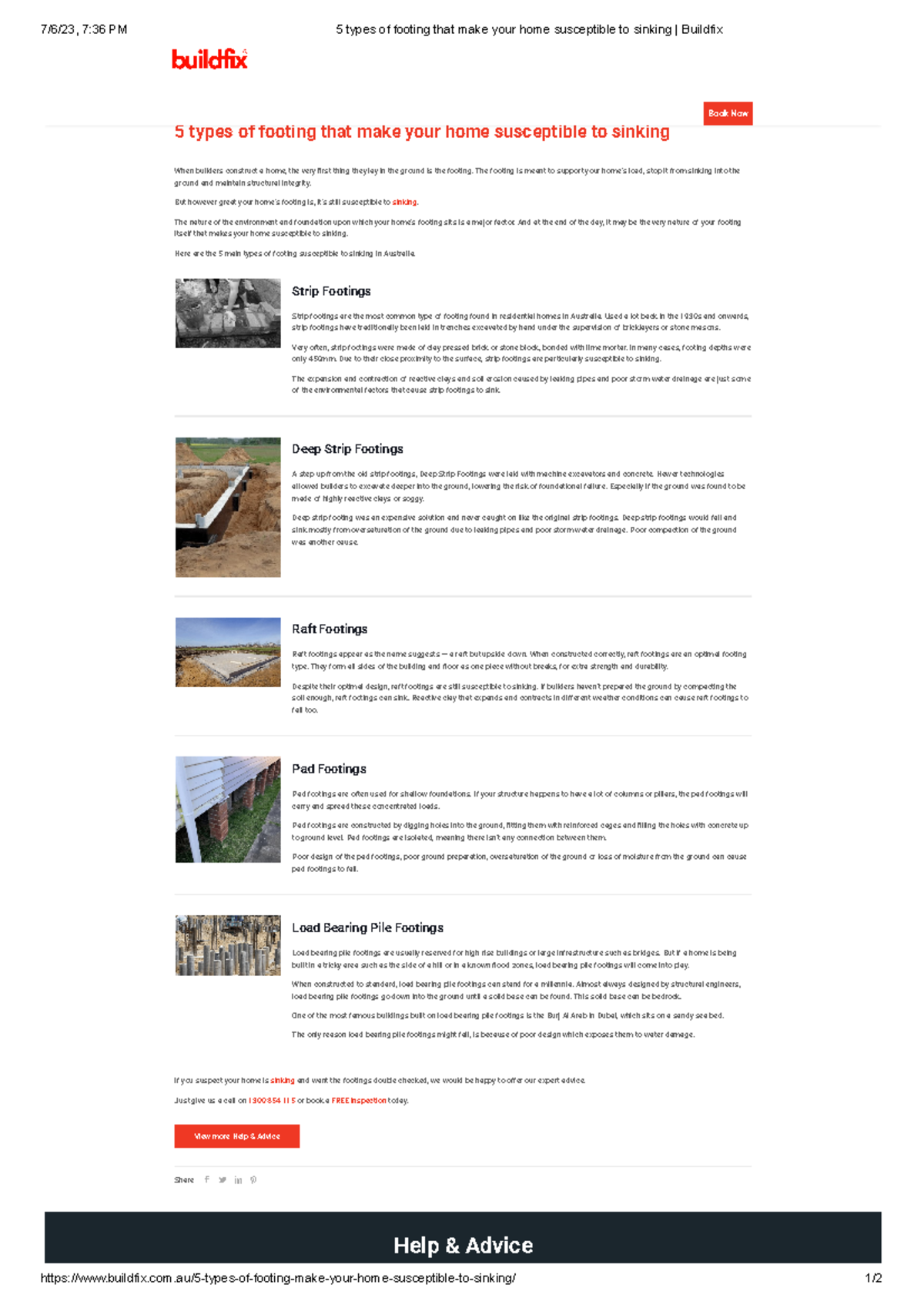 5 types of footing that make your home susceptible to sinking Buildfix ...