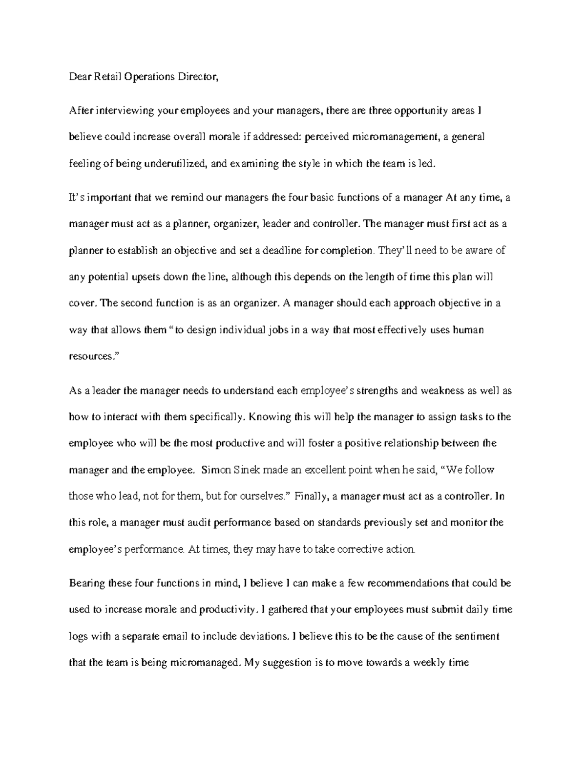 Management Skills - Dear Director Letter - Dear Retail Operations ...