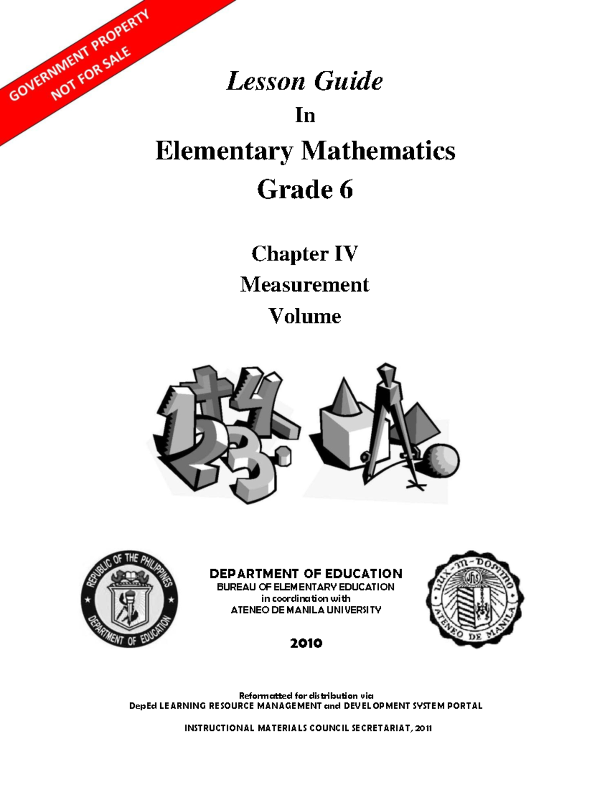 Lesson Guide - Gr. 6 Chapter IV - Volume v1 - Lesson Guide In ...