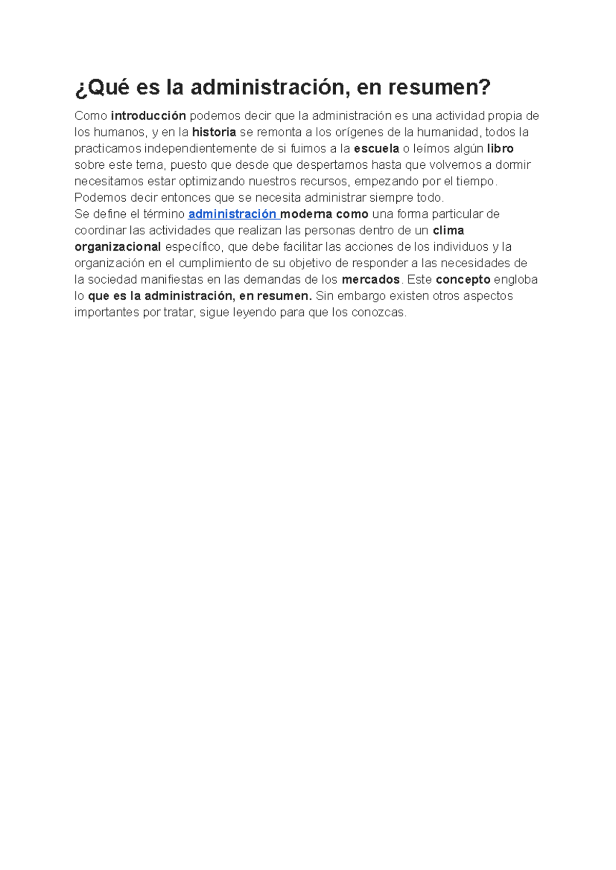 Administración resumen - ¿Qué es la administración, en resumen? Como ...