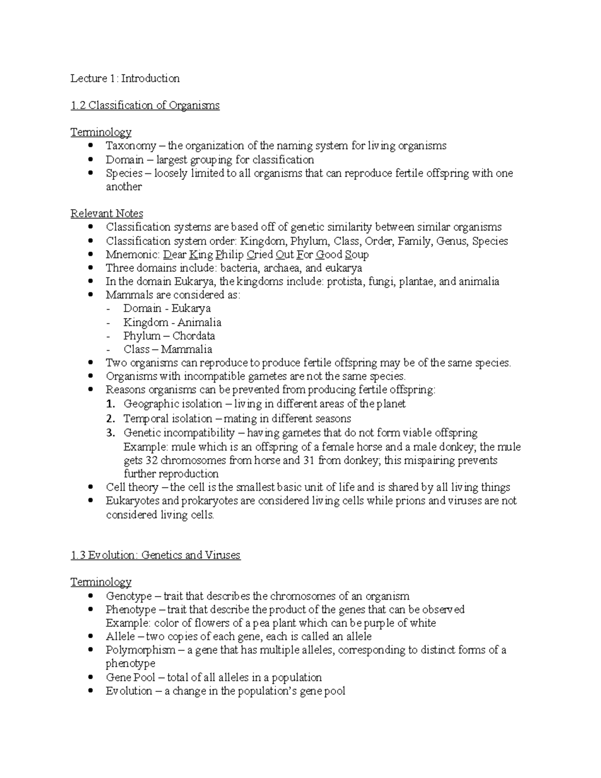 Biology MCAT Document. Notes. Priya. Patel - Lecture 1: Introduction 1 ...
