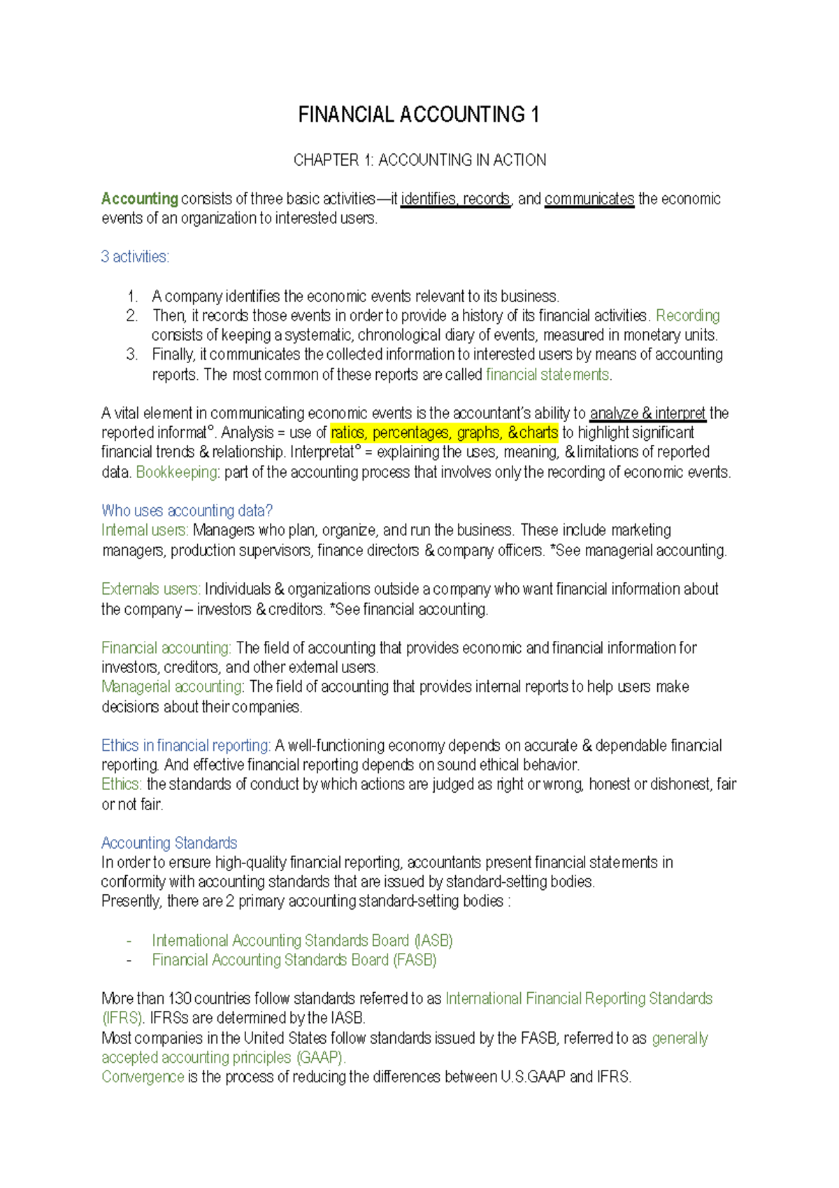 Financial Accounting 1 notes - FINANCIAL ACCOUNTING 1 CHAPTER 1 ...