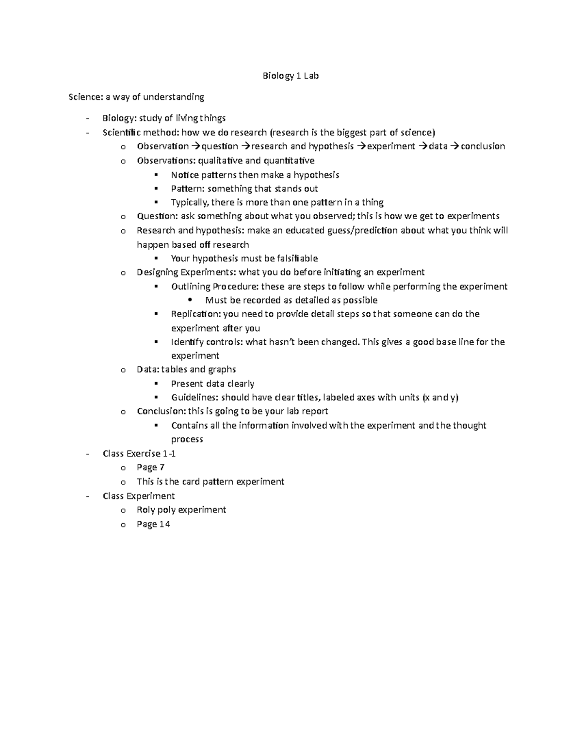 Biology 110 Lab Notes - Matt Aiken - Biology 1 Lab Science: a way of ...