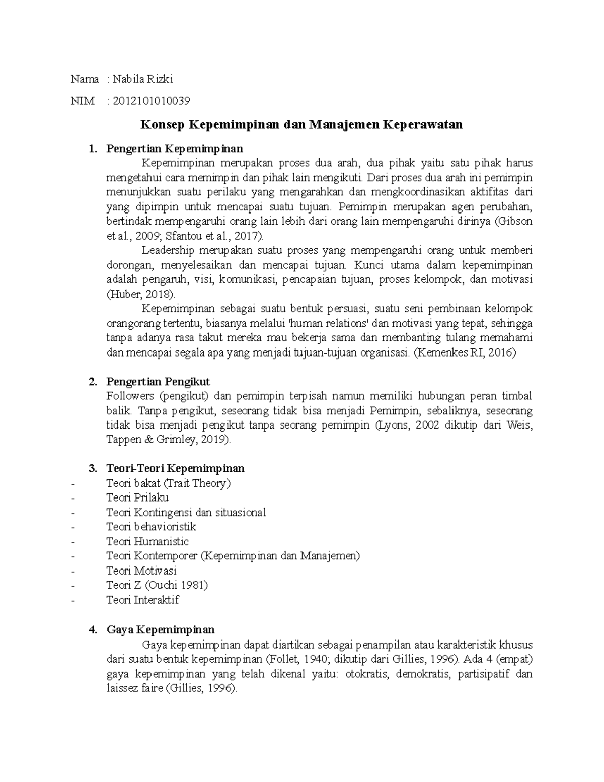 Case Method 1 - Konsep Kepemimpinan dan Manajemen Keperawatan - Nama ...