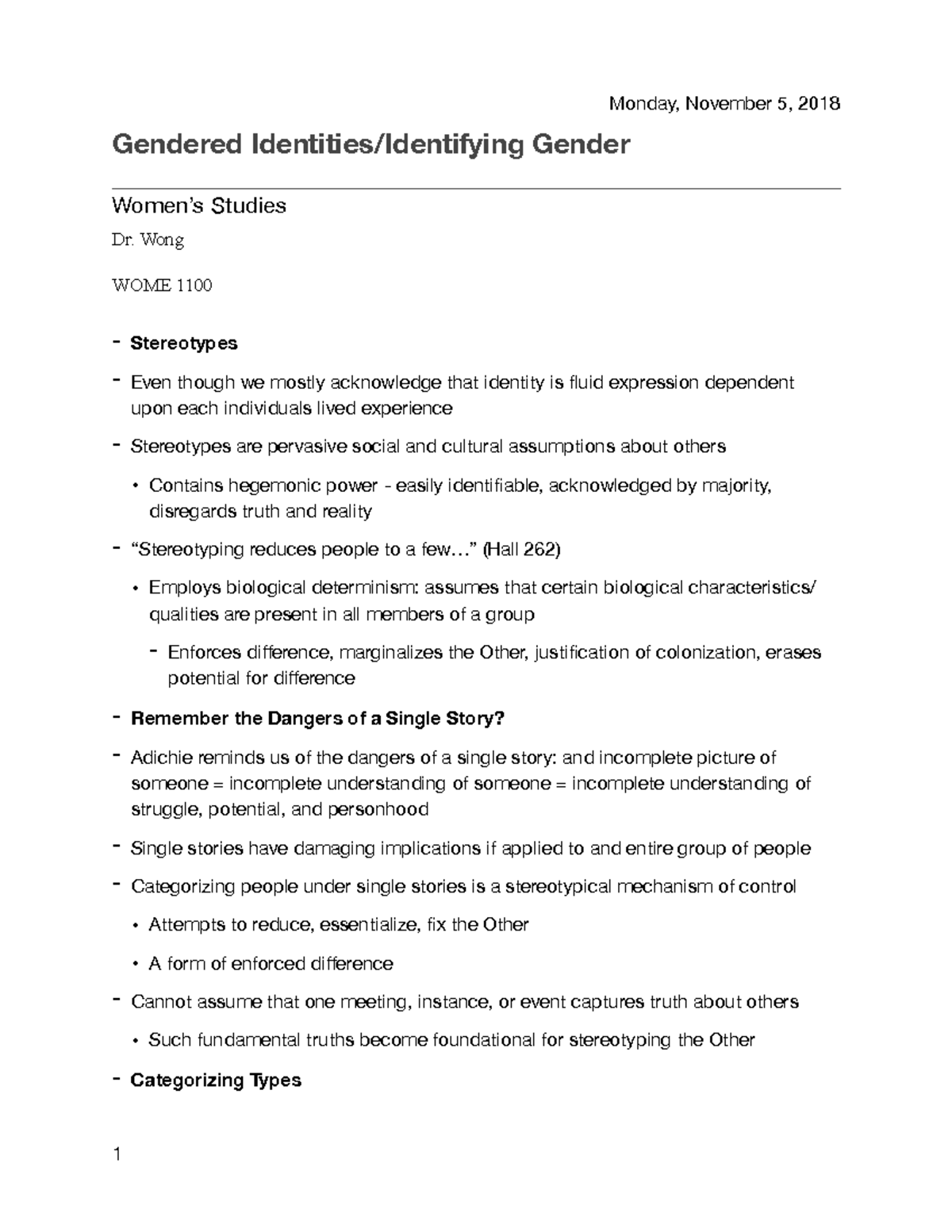 Gendered Identities:Identifying Gender - Gendered Identities ...