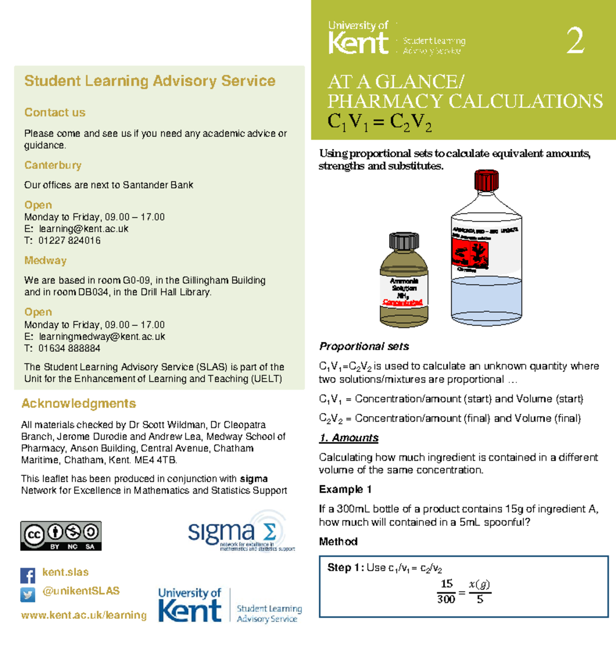 Pharmacy Calculations at a glance - Using proportional sets to ...
