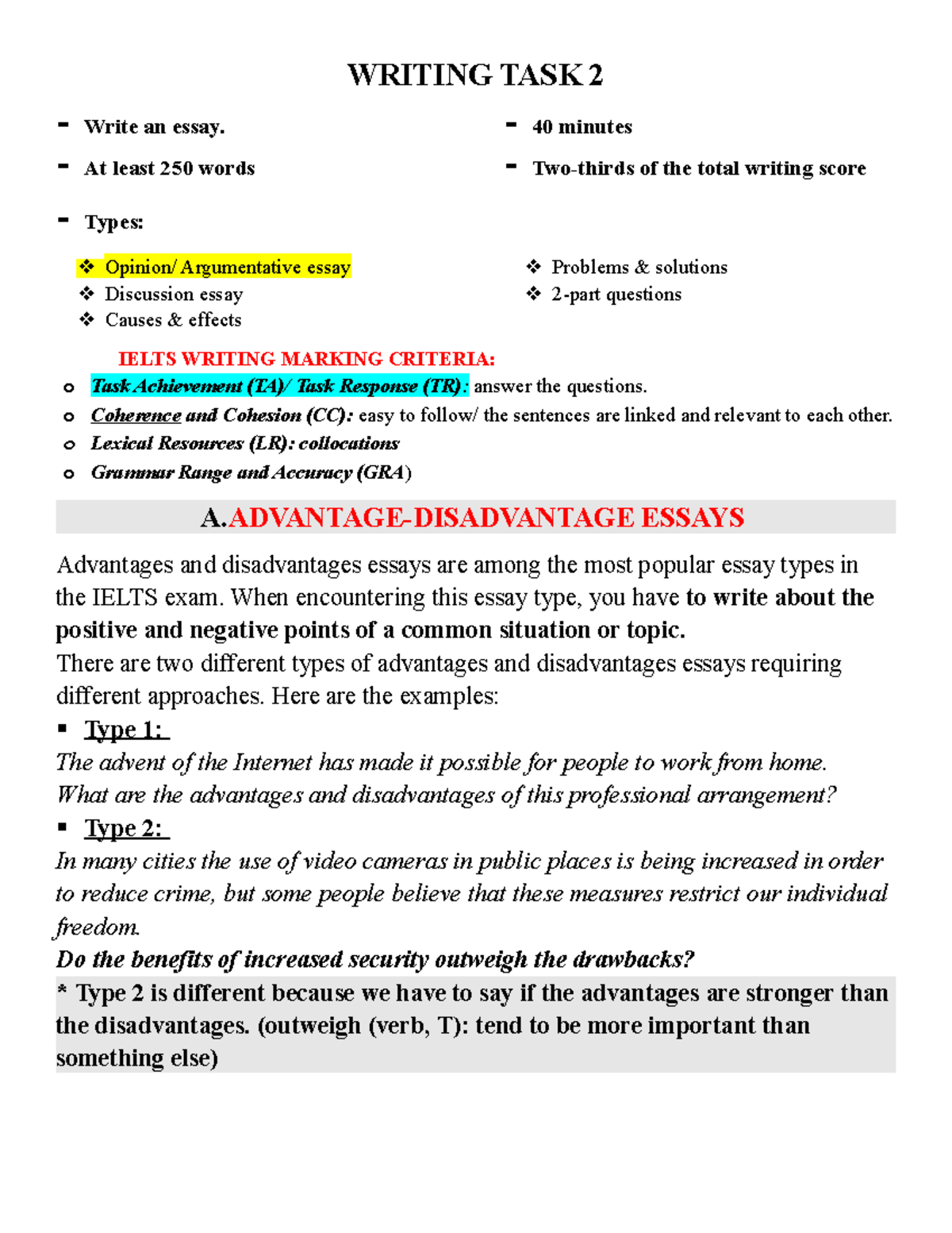 AV7 - DAY 15 - Writing TASK 2 - Advantages - Disadvantages - WRITING TASK 2 - Write an essay ...
