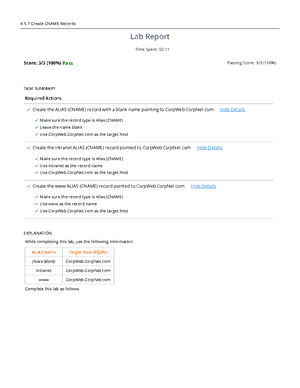 4.9.6 Troubleshoot IP Configuration 1 - Passing Score: 8/8 (100%) 4.9 Troubleshoot IP ...