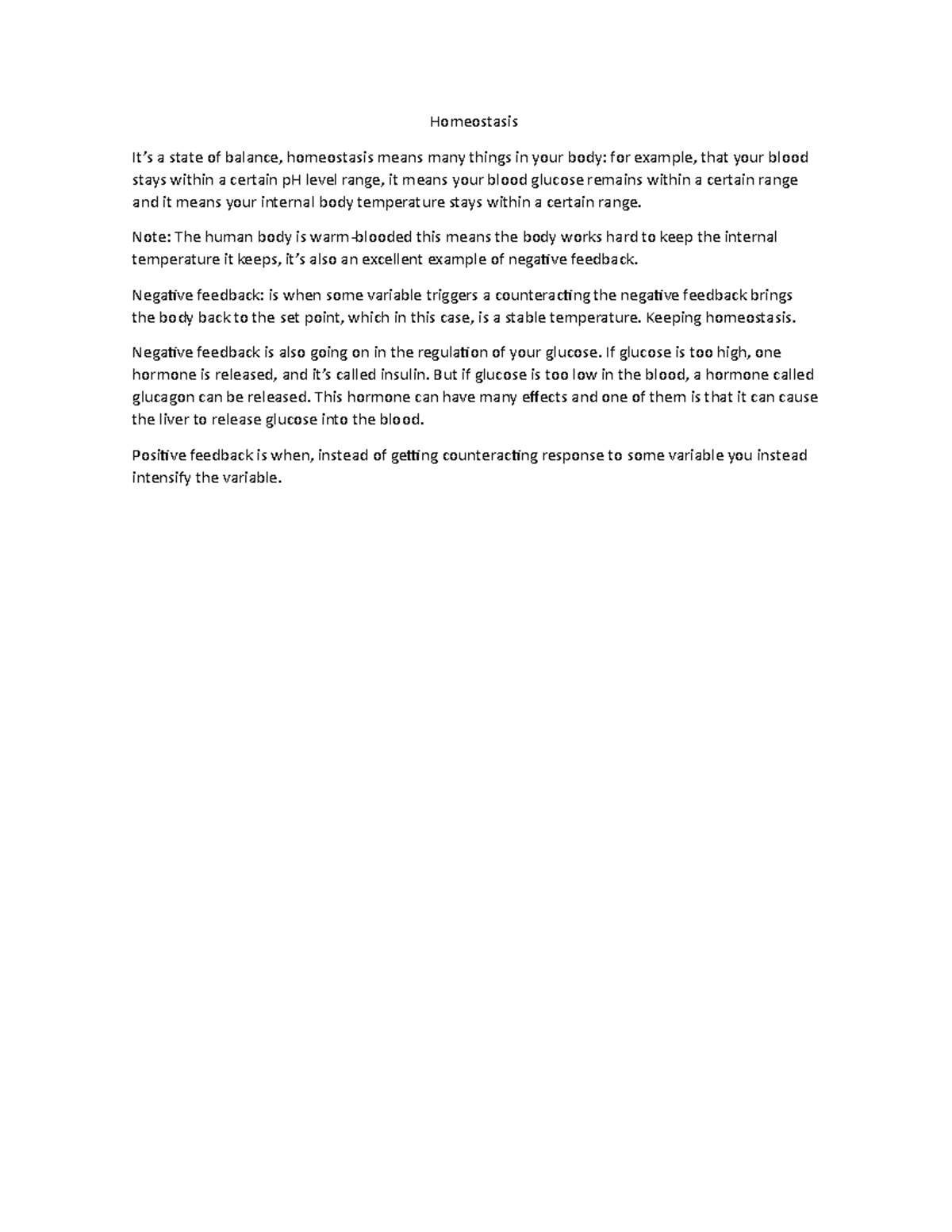 Activity 3. human body - Homeostasis It’s a state of balance ...