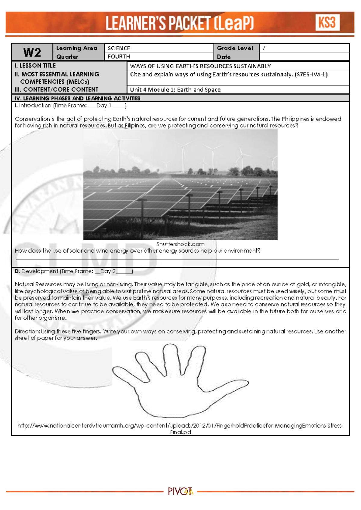 Q4 Science 7 Week2 - None - W 2 Learning Area SCIENCE Grade Level 7 ...