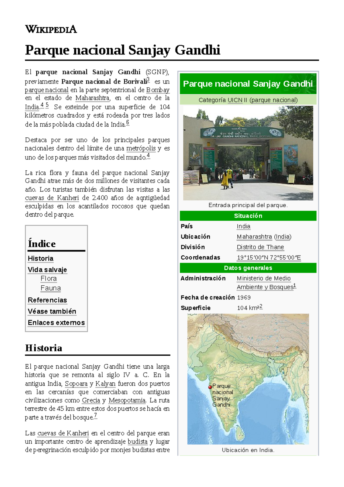 Parque nacional Sanjay Gandhi - Parque nacional Sanjay Gandhi Categoría ...