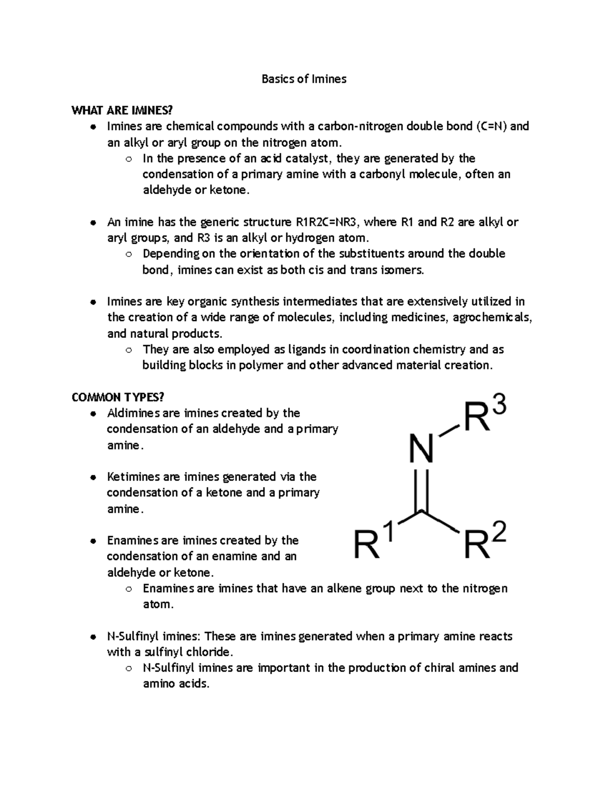 Basics of Imines - Organic Chemistry - Basics of Imines WHAT ARE IMINES ...