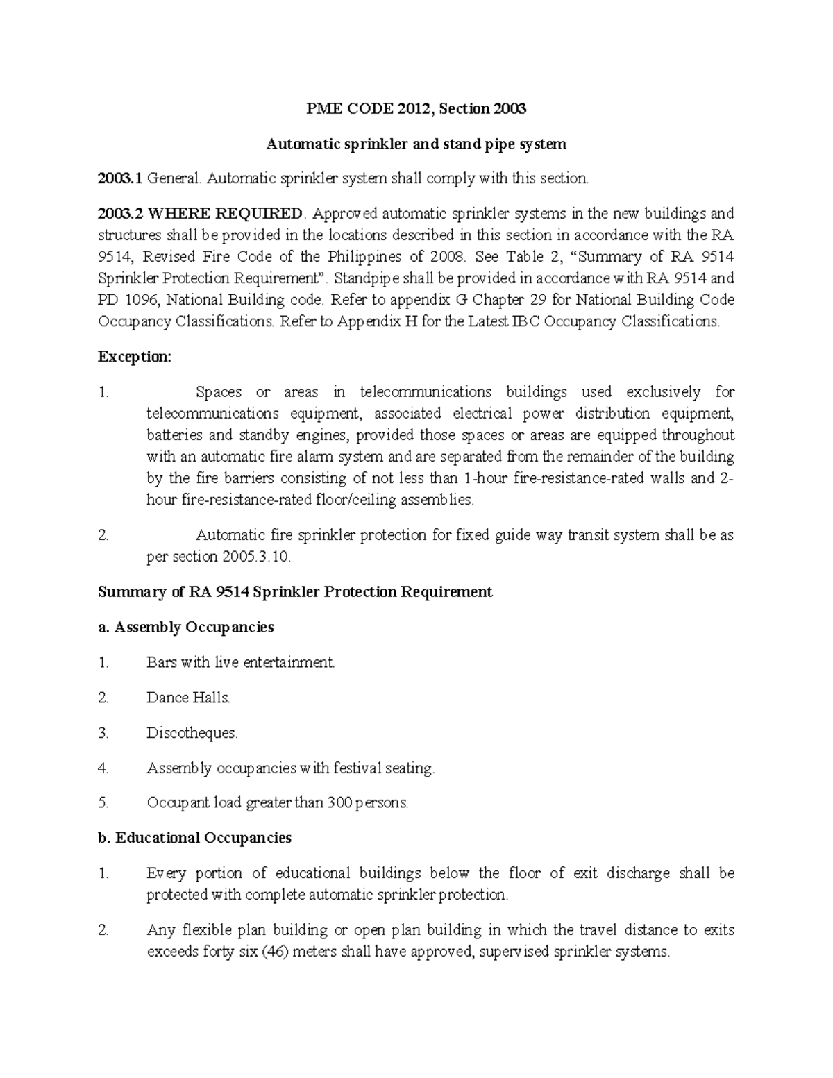 Scribd - Fire code of The Philippines additional provisions. - PME CODE ...