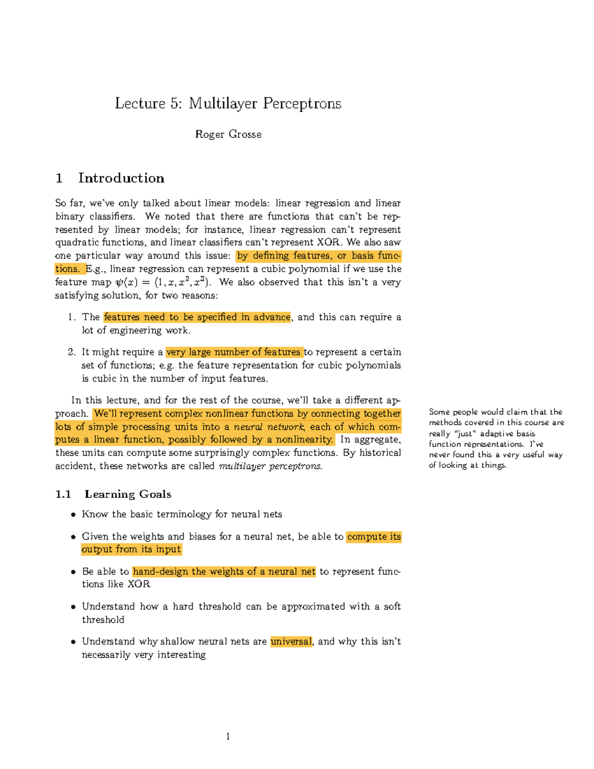 L05 Multilayer Perceptrons - Lecture 5: Multilayer Perceptrons Roger ...