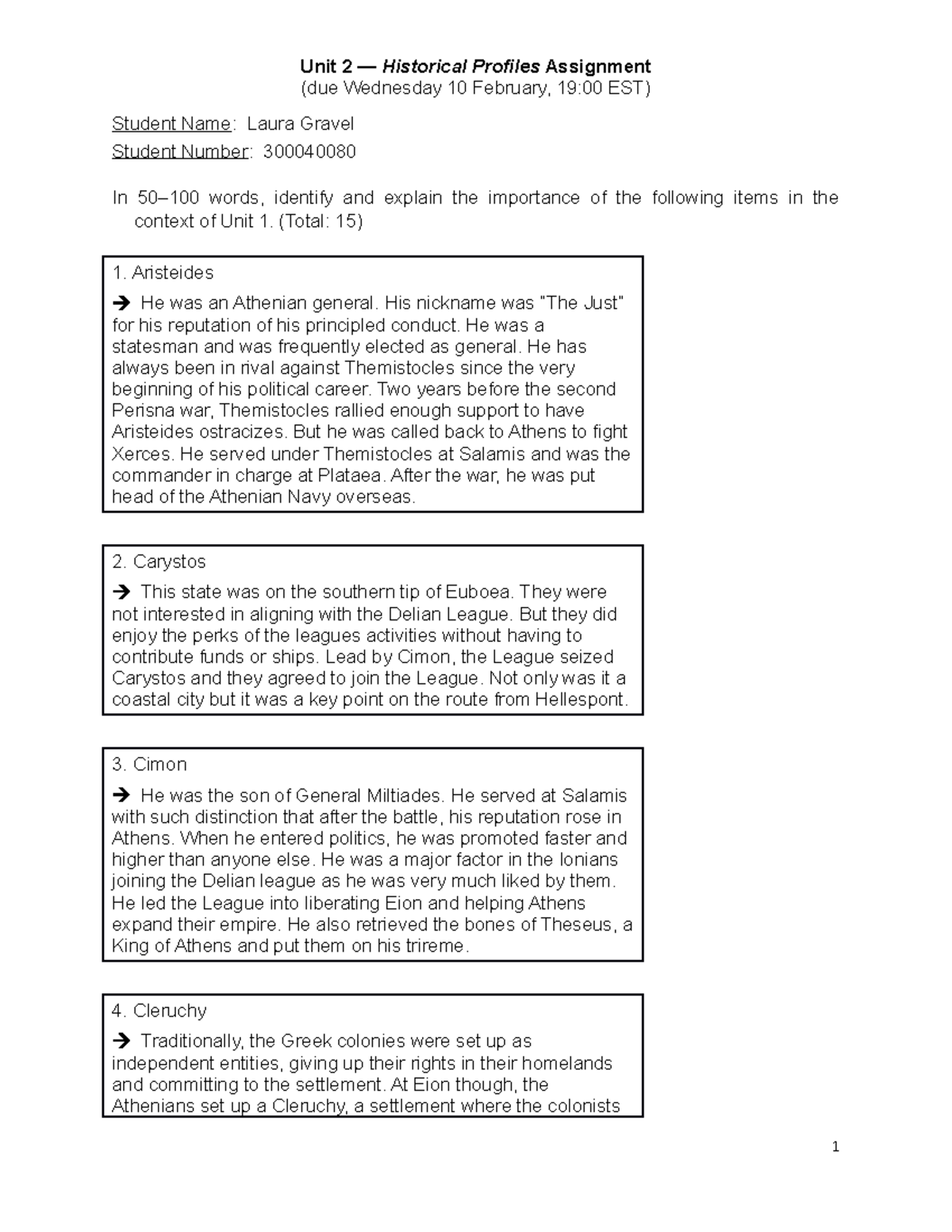 CLA1102 Unit 2 - Historical Profiles - Unit 2 — Historical Profiles ...