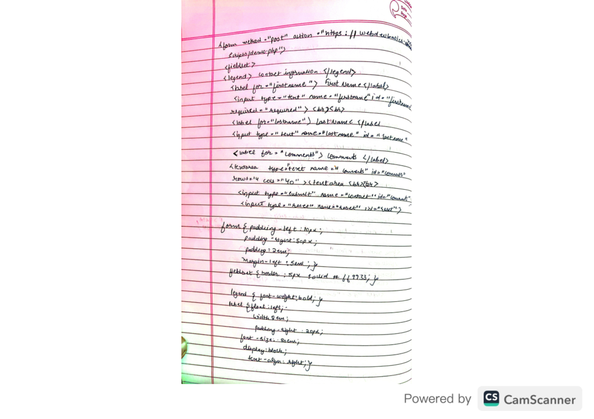 Form practise for final exam - CPSC 1150 - Studocu