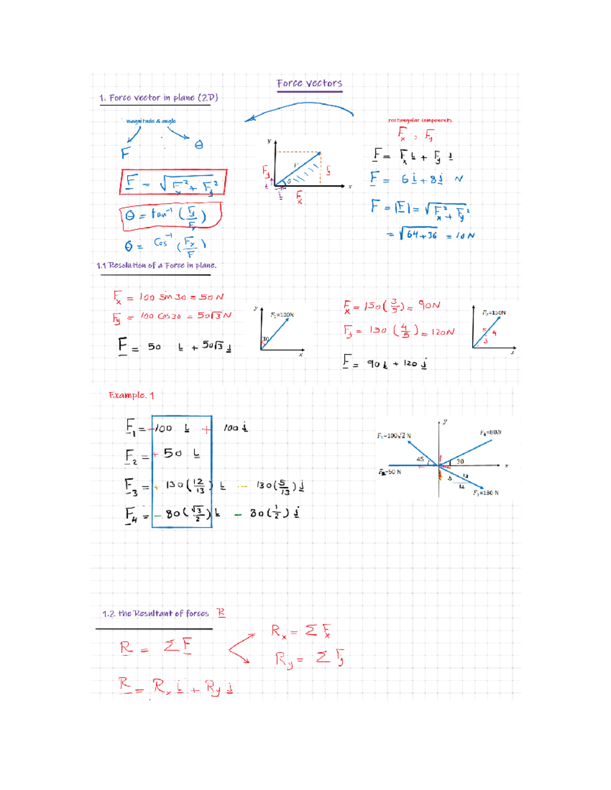 Mechanics "Statics" Vectors Lecture (1) - Mechanics of materials - Studocu