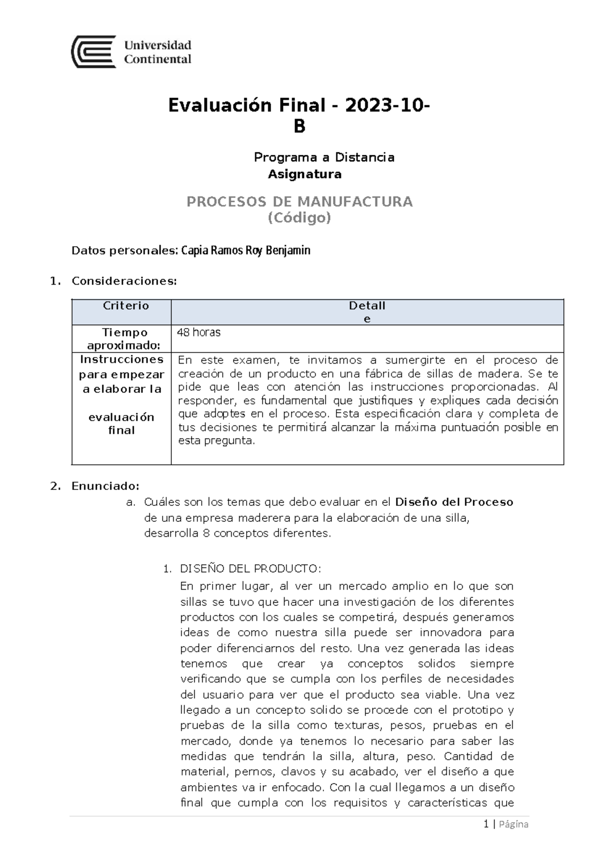 Examen Final-D (2) (1) manufacritra - Evaluación Final - 2023-10- B Programa a Distancia ...